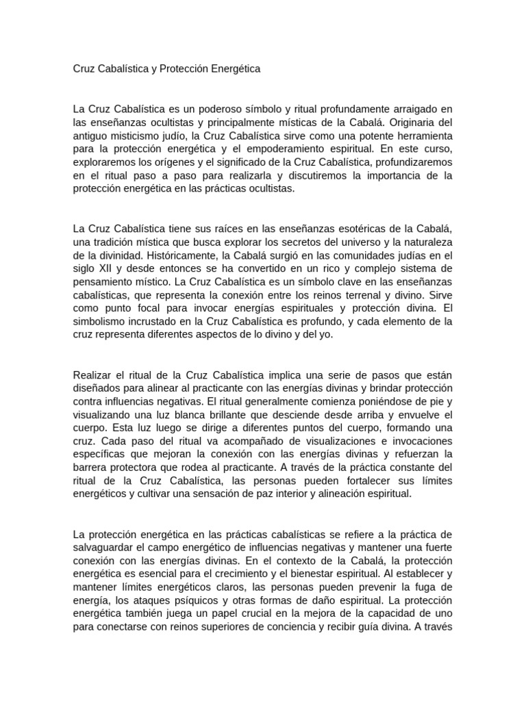 Cruz Cabalística y Protección Energética | PDF | Kábala | Misticismo