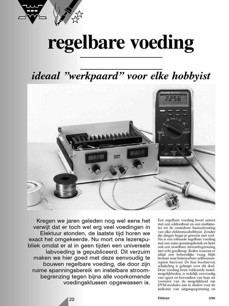 Regelbare Voeding 0... 24V, 1 of 2A Ideaal Werkpaard Voor Elke Hobbyist ...