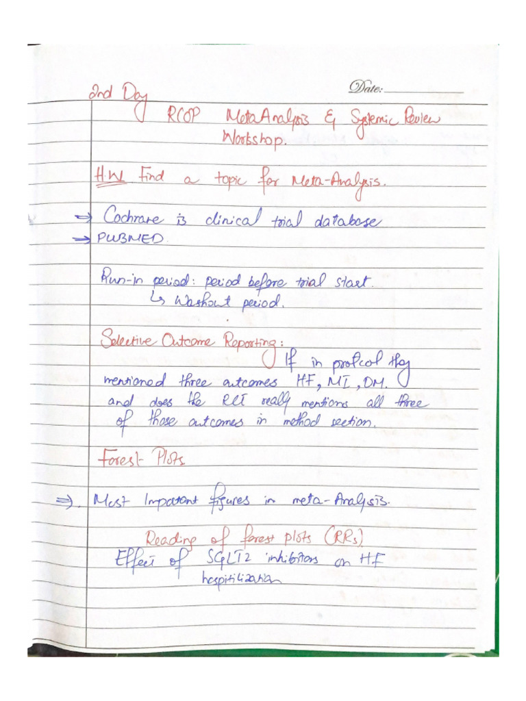 2nd Day RCOP Meta Analysis Workshop | PDF