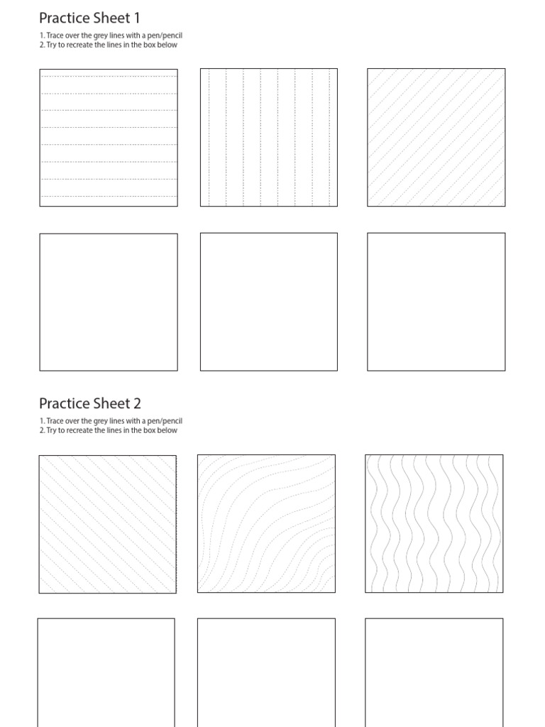 Line Tracing Practice Sheets | PDF