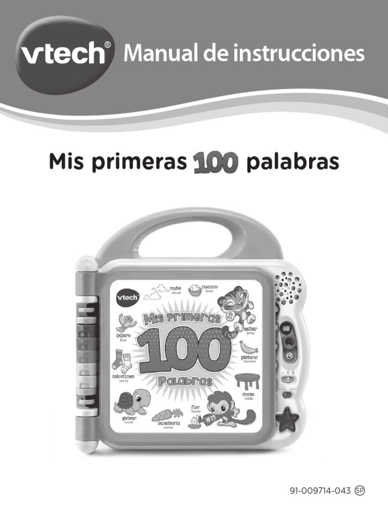 VTech Manual de Instrucciones Mis Primeras 100 Palabras Bilingue 601547 ...