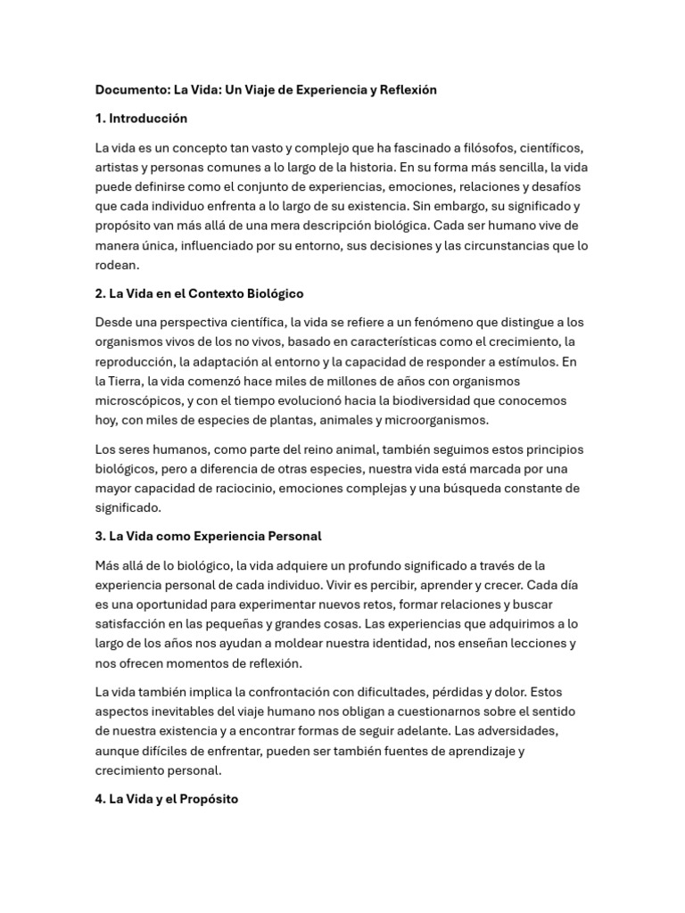 La Vida | PDF | Vida | Significado de la vida