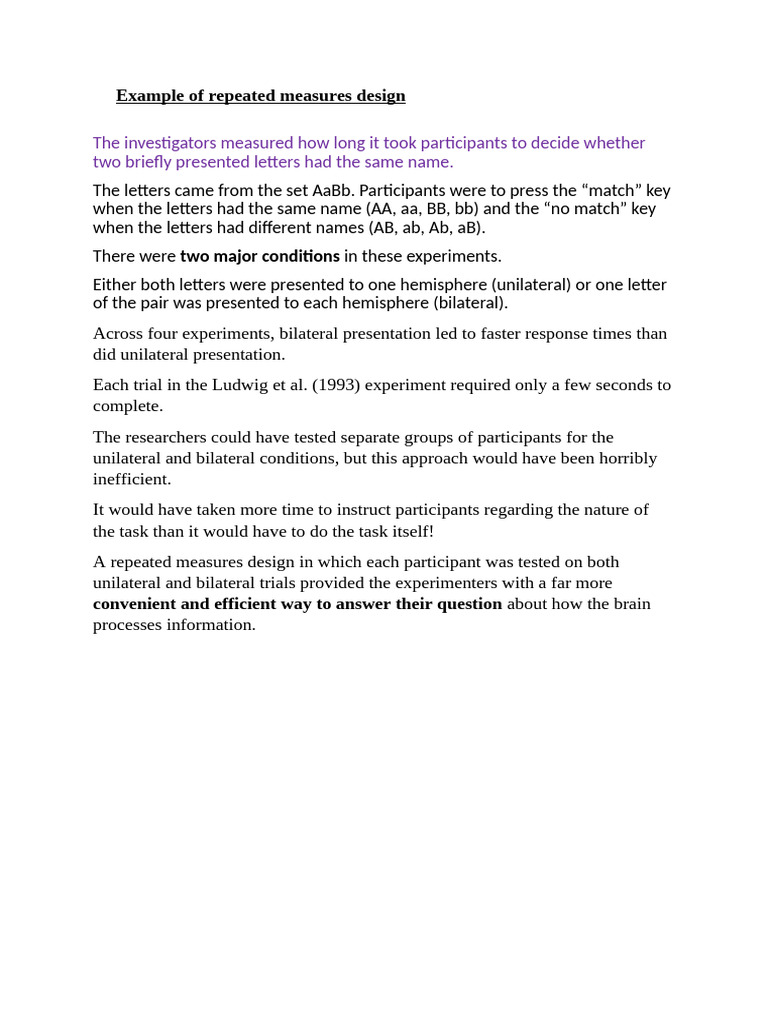 Example of Repeated Measures Design | PDF