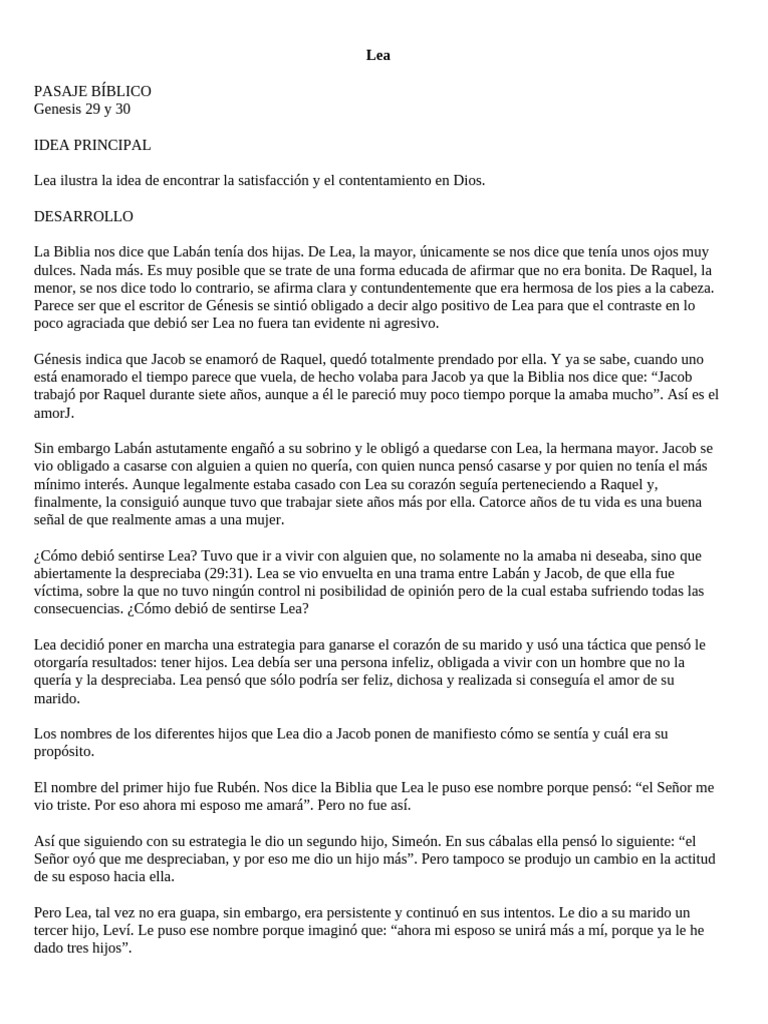 Lea | PDF | Rachel | Jacob