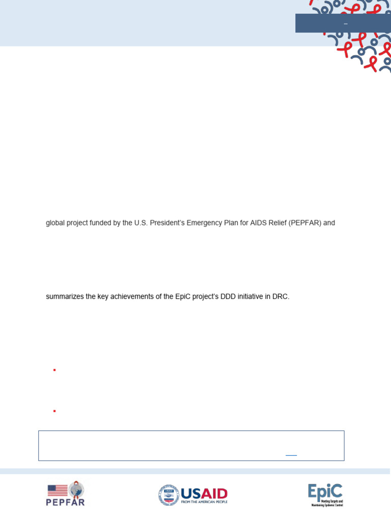 Epic DDD DRC Report English | PDF | President's Emergency Plan For Aids ...