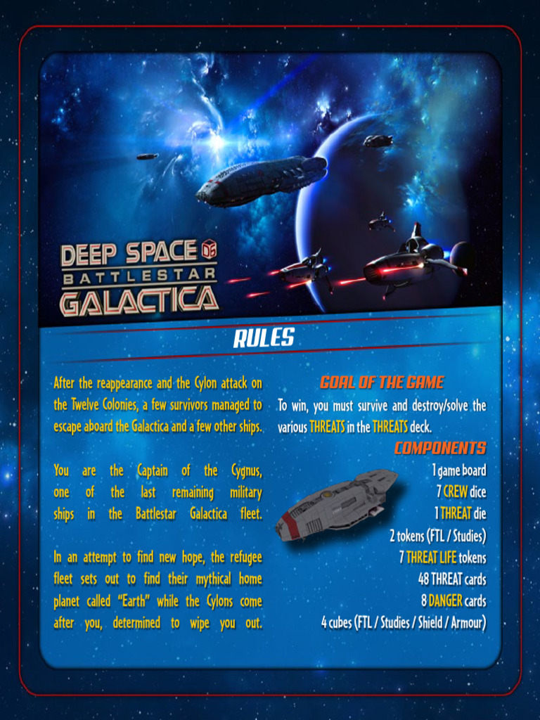 Deep Space D6 - Battlestar Galactica - Rules EN | PDF | Battlestar ...