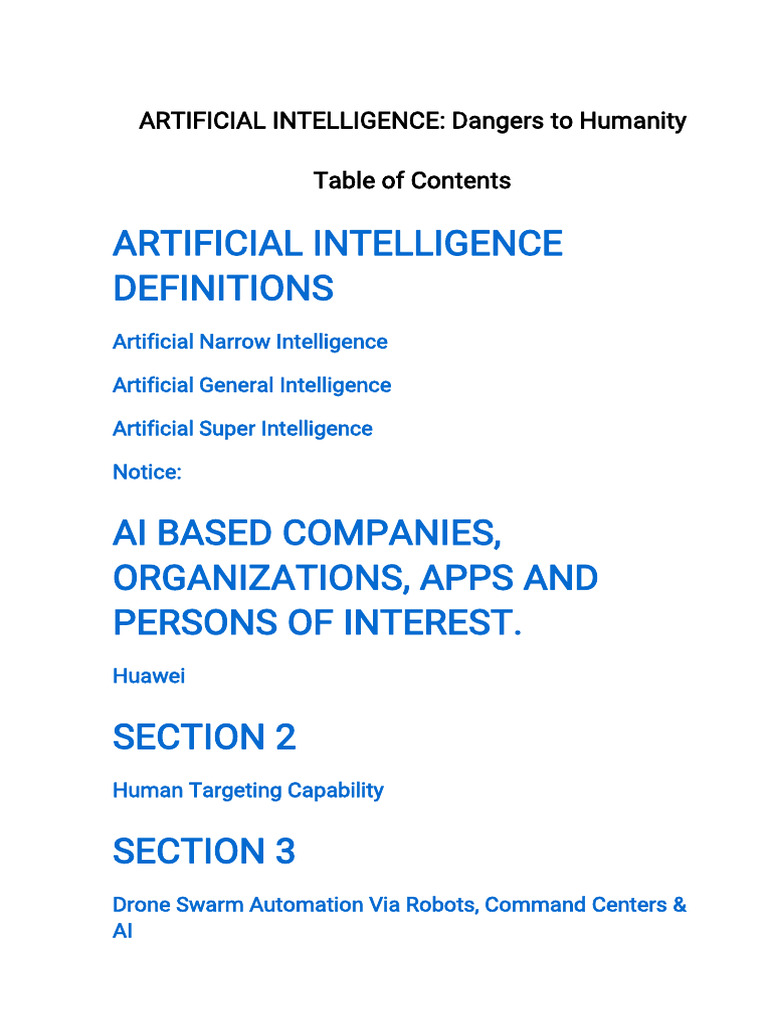 ARTIFICIAL_INTELLIGENCE_Dangers_to_Humanity_E_Book_Selz_cyrus_p | PDF | Artificial Intelligence ...