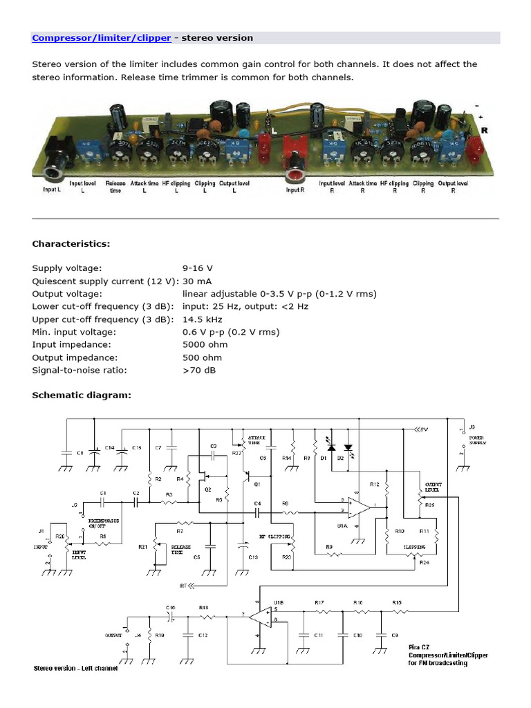 Stereo Compressor Limiter Clipper Guide | PDF