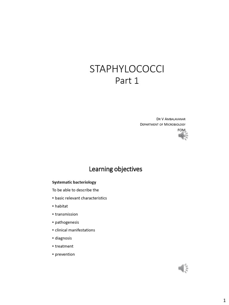 Staphylococci Part 1 | PDF | Staphylococcus | Staphylococcus Aureus