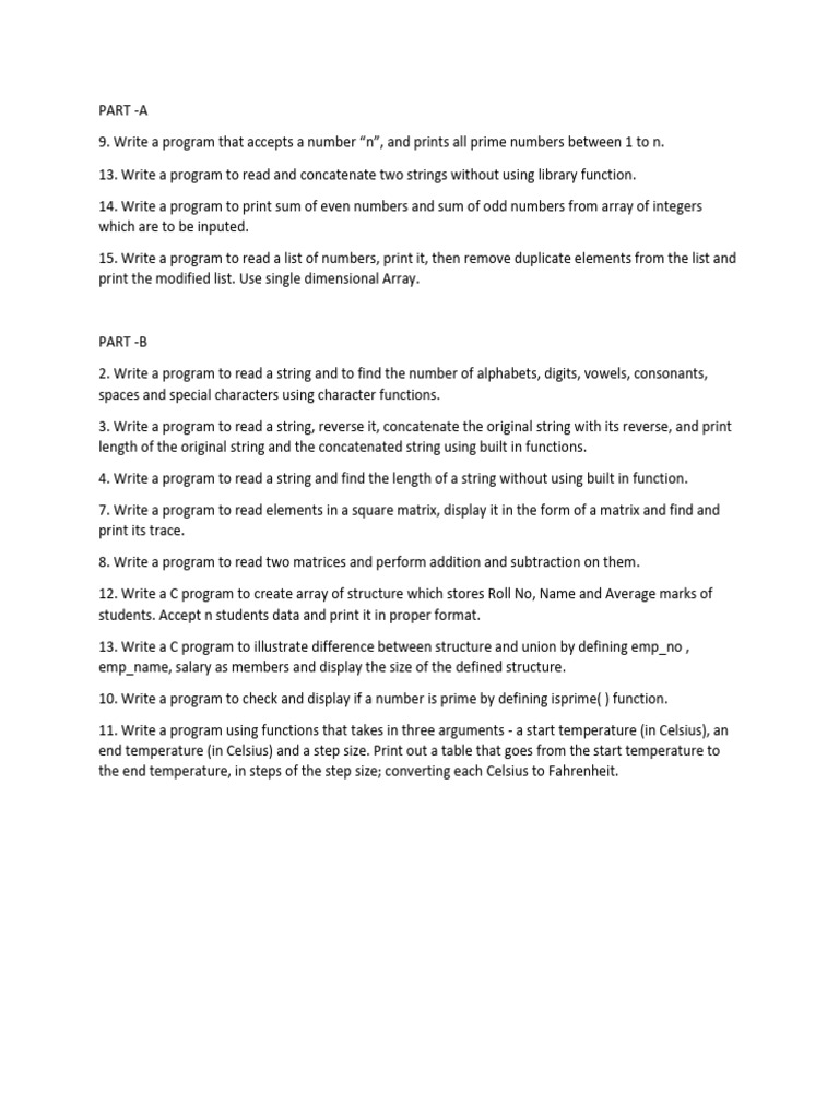 C Programming 2nd Lab IA Syallbus | PDF