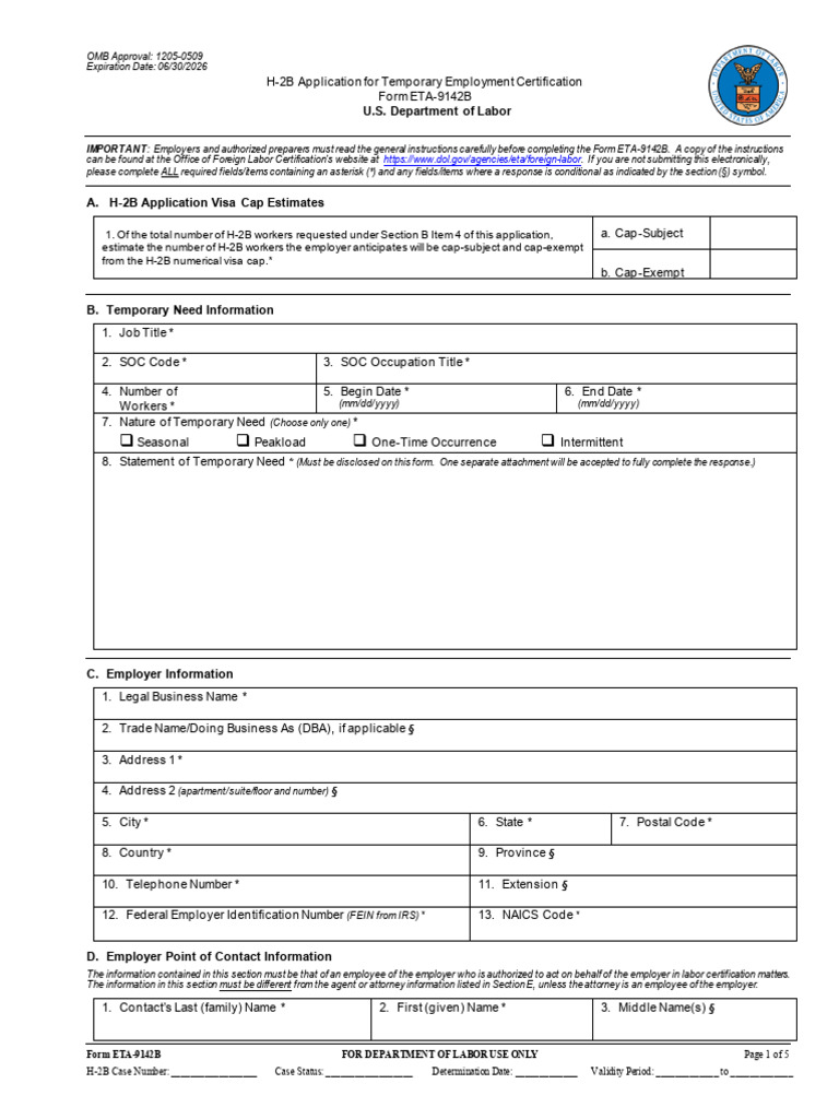 Form-ETA-9142B-1205-0509 | PDF | Employment | Recruitment
