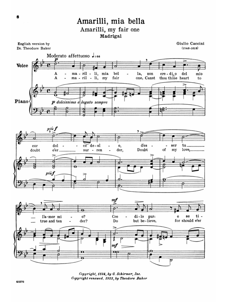 Amarilli Mia Bella | PDF