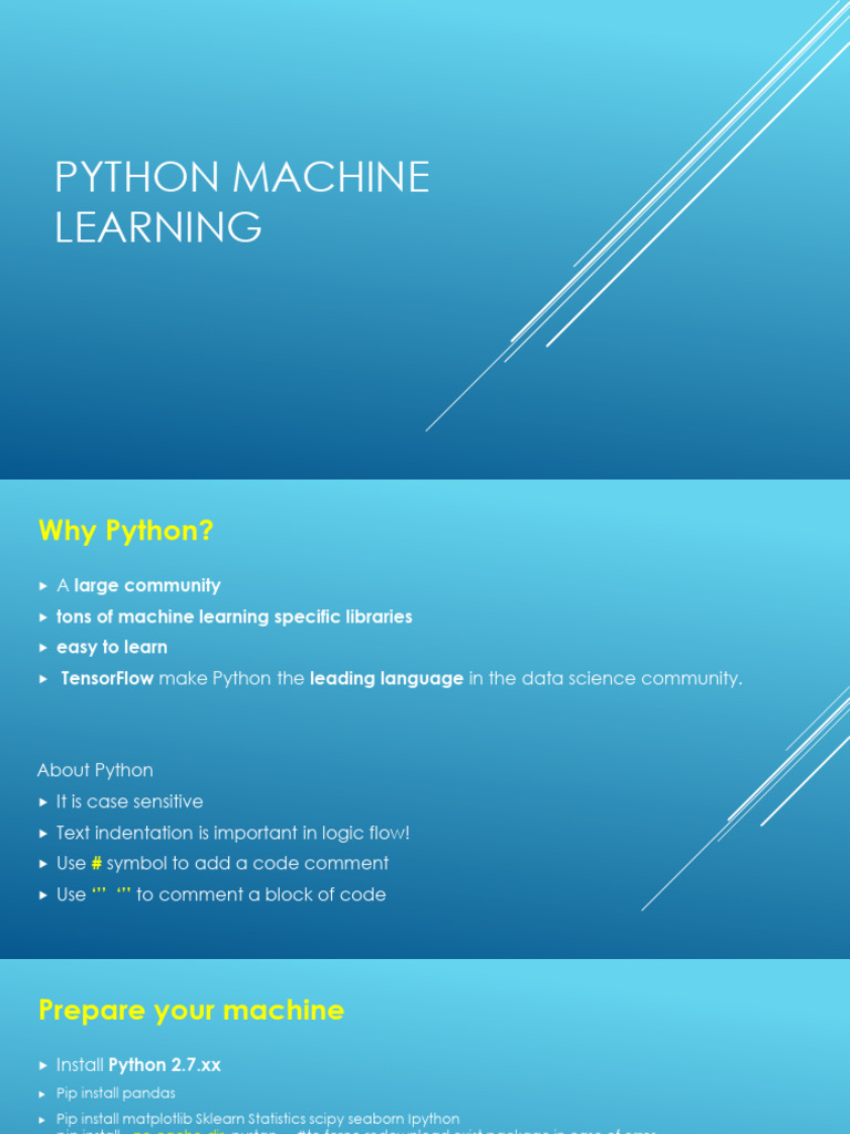 Python For Machine Learning | PDF | Algorithms | Computer Programming
