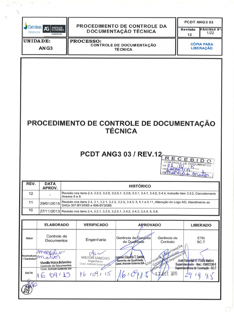 PCDT ANG3 03 R.12 - Controle de Documentação Técnica | PDF