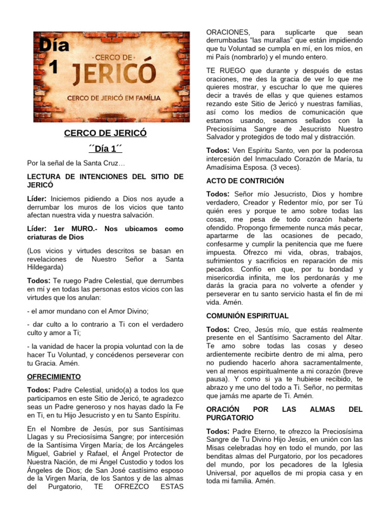 CERCO DE JERICÓ 7 DIAS | PDF | María, madre de Jesús | Pecado