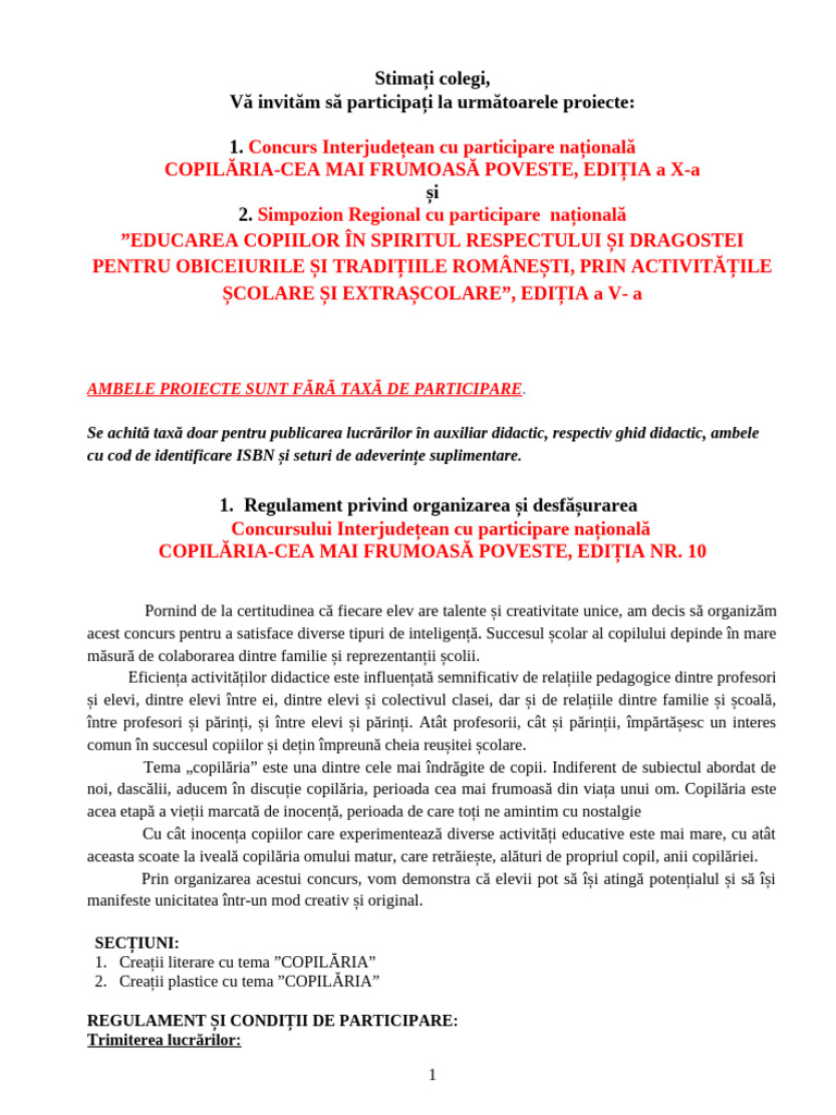 2025 0 Concurs Simpozion | PDF