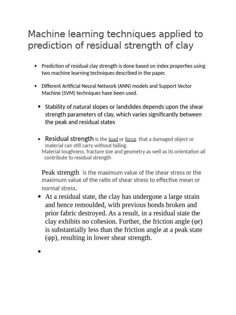 Machine Learning Techniques Applied To Prediction of Residual Strength ...