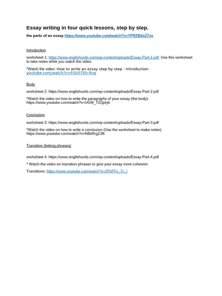 Essay Writing: Step-by-Step Guide | PDF