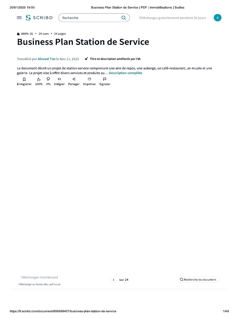 Business Plan Station Services | PDF