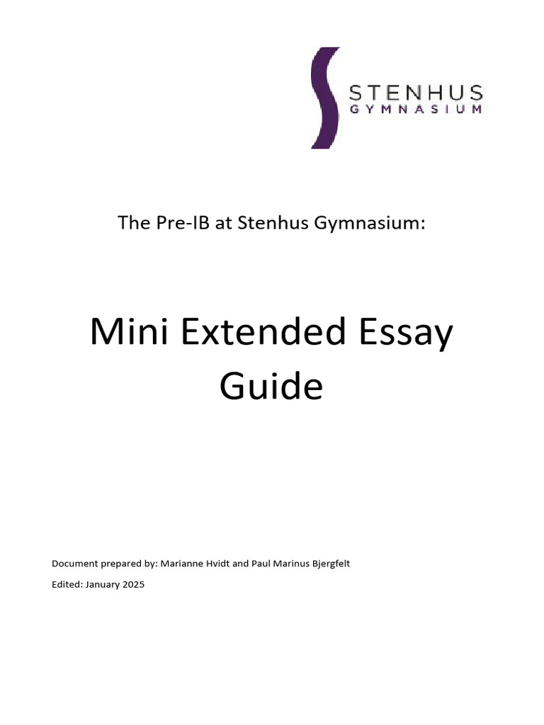 Pre-IB Mini Extended Essay Guide | PDF | Essays | Critical Thinking