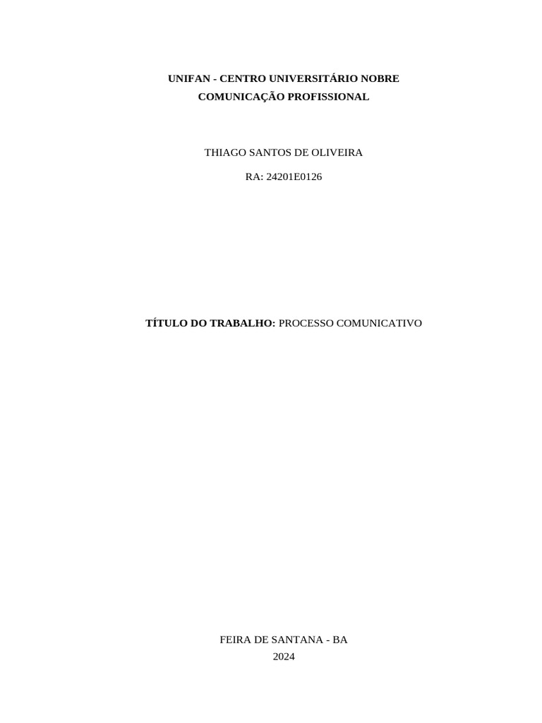 Esquema do Processo Comunicativo | PDF | Comunicação | Liderança