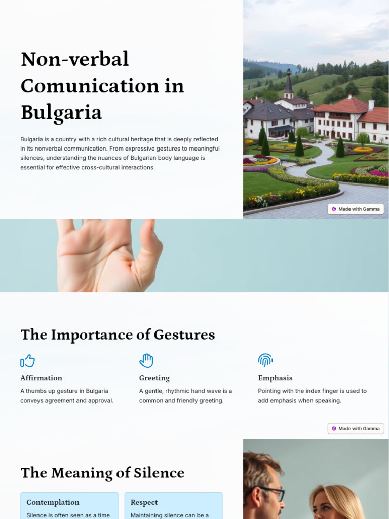 Bulgarian Nonverbal Communication Insights | PDF | Nonverbal ...
