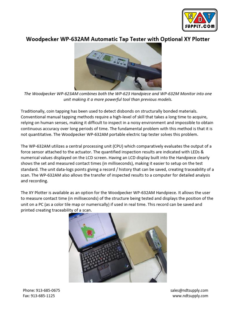 Taptest Woodpecker | PDF | Nondestructive Testing | Manufactured Goods