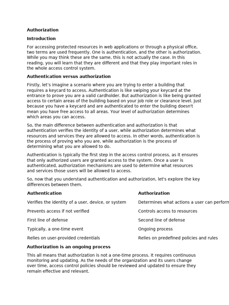 Authorization | PDF | Computer Access Control | Security