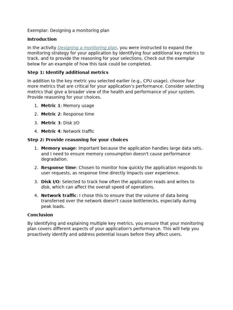 Exemple Designing a Monitoring Plan | PDF Exemple Designing a Monitoring Plan | PDF