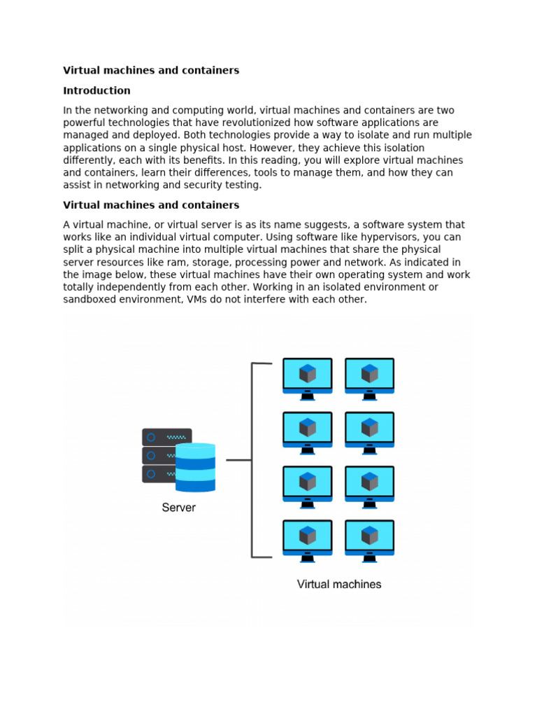 Virtual Machines vs. Containers Explained | PDF | Virtualization ...