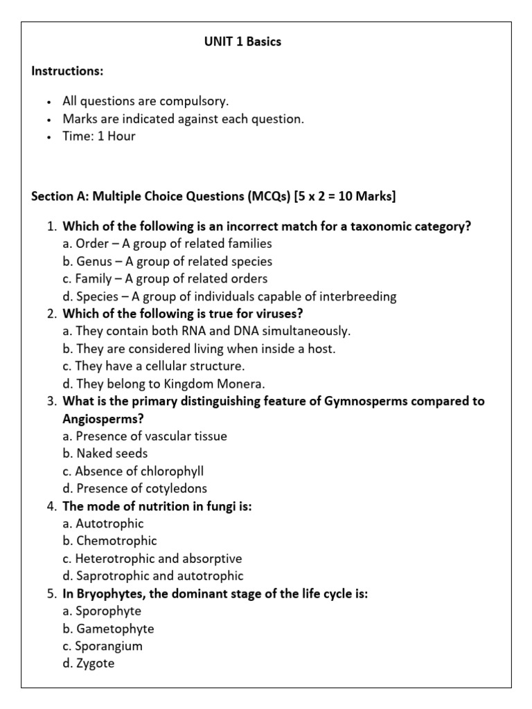 UNIT 1 Basics bio | PDF UNIT 1 Basics bio | PDF