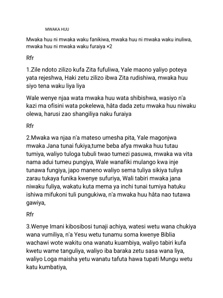 Mwaka Huu | PDF