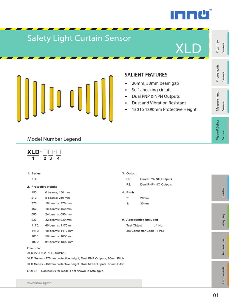 XLD Series Safety Light Curtain Sensors | PDF | Bipolar Junction ...