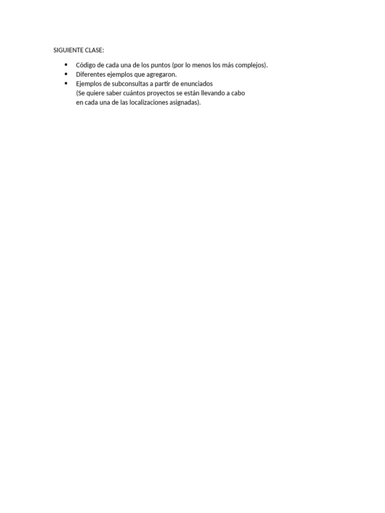 Siguiente Clase - Subconsultas | PDF