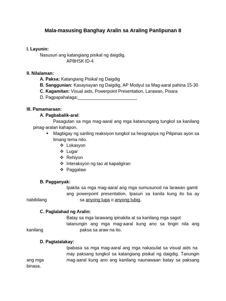 Semi Detailed LP | PDF