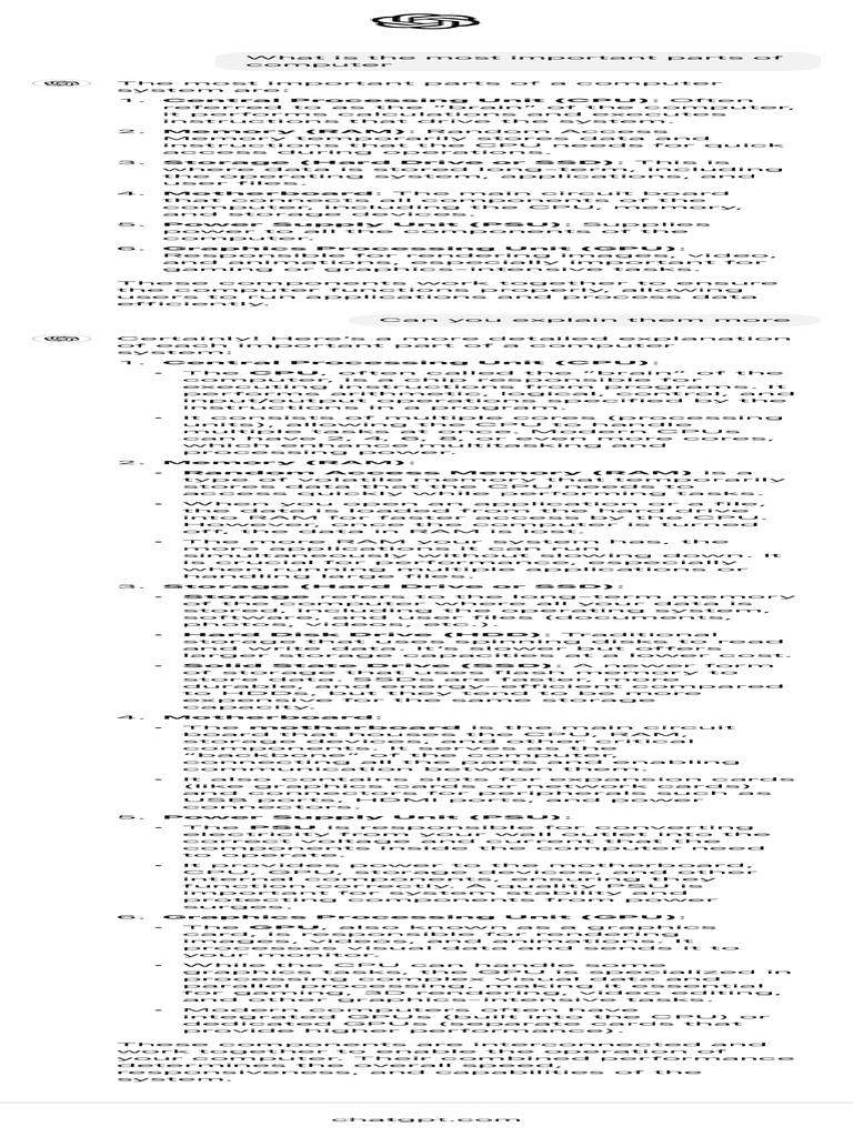 Important Computer Parts 3 | PDF