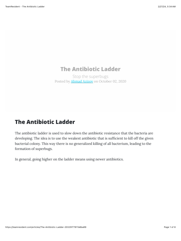 Understanding the Antibiotic Ladder | PDF | Beta Lactamase | Gram ...