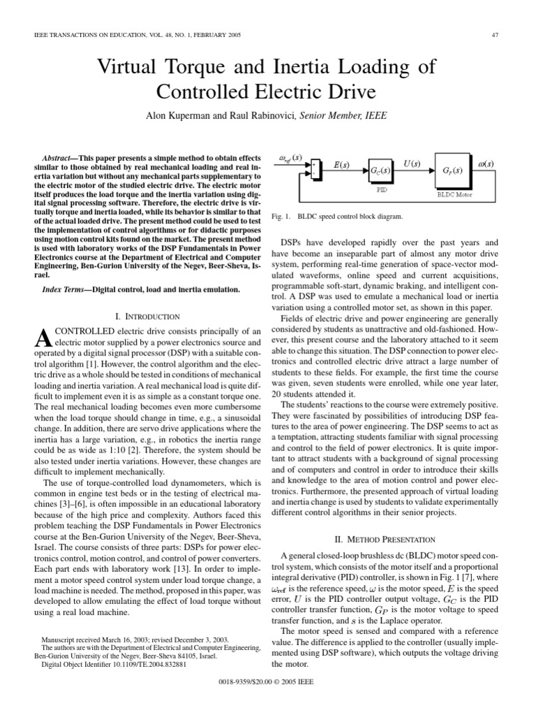 Virtual Torque and Inertia Loading of Co | PDF | Simulation | Electricity