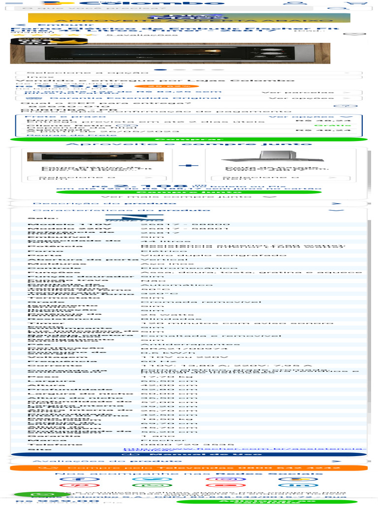 Forno Elétrico de Embutir Fischer Fit Line, 44 Li | PDF | Quantidades físicas | Metrologia