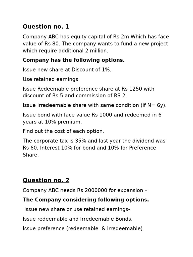 Financial Management Questions | PDF