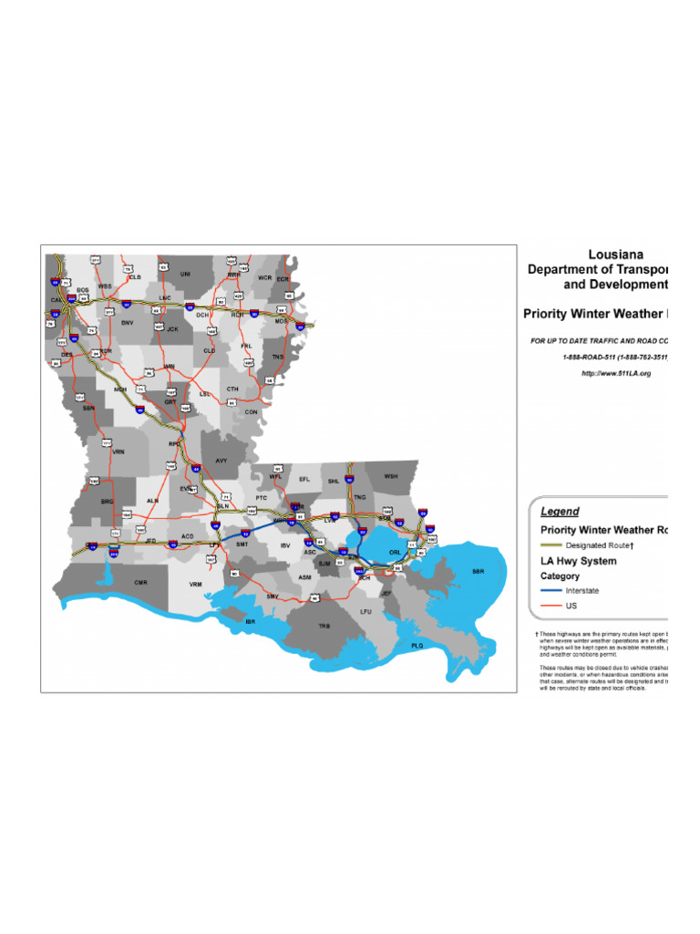 LaDOTD Priority Winter Weather Routes | PDF