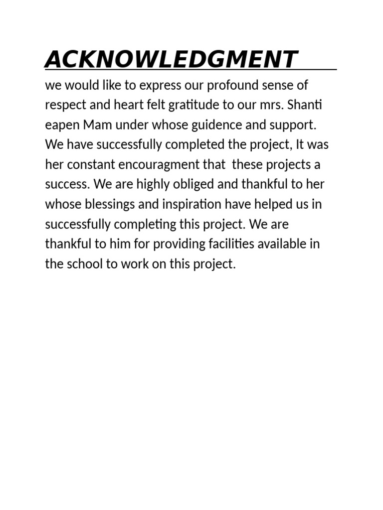 AKNOWLEDGMENT | PDF