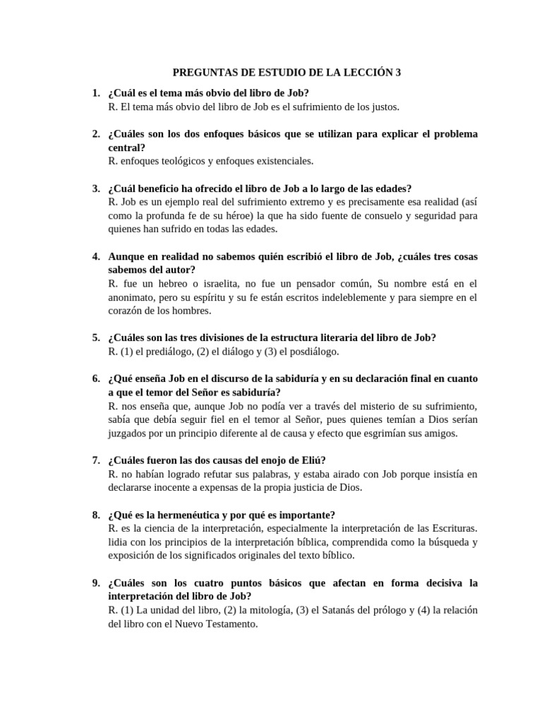 Estudio del Libro de Job: Sufrimiento y Fe | PDF