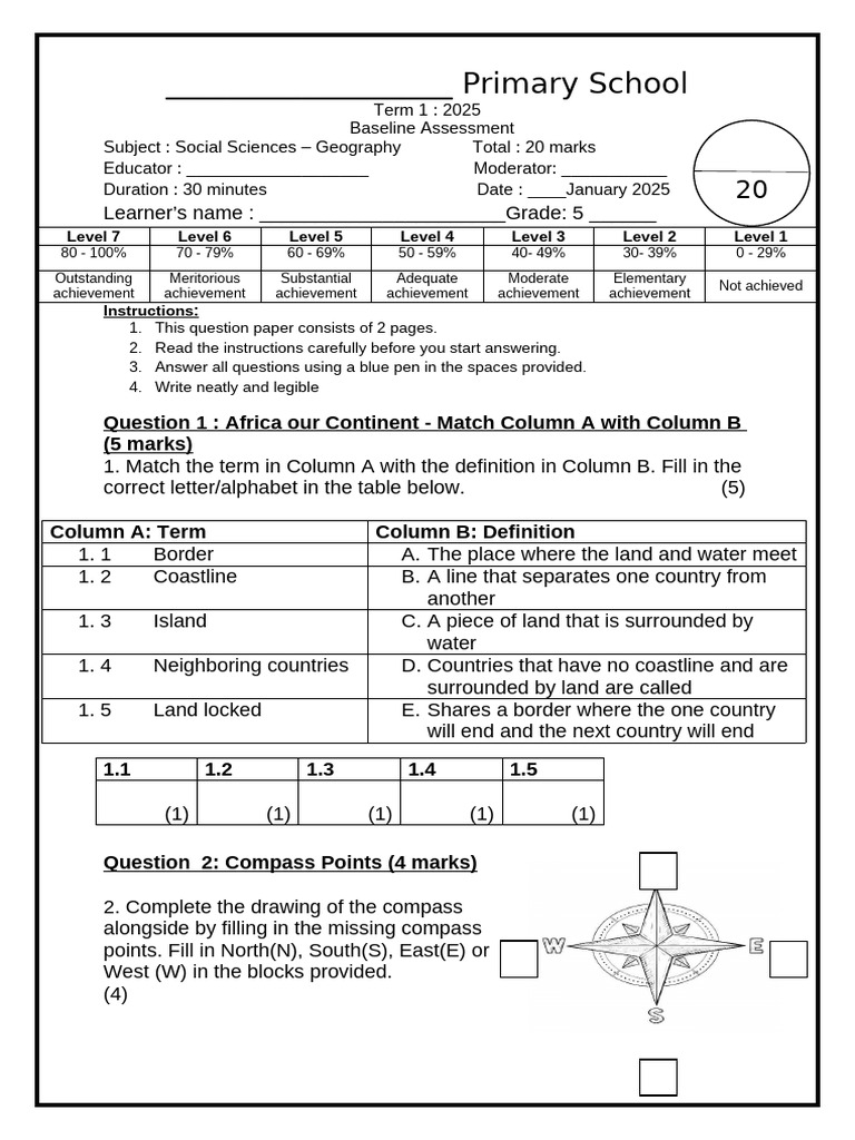 Baseline Geo gr5 E.P Baumann | PDF | Africa | Continent