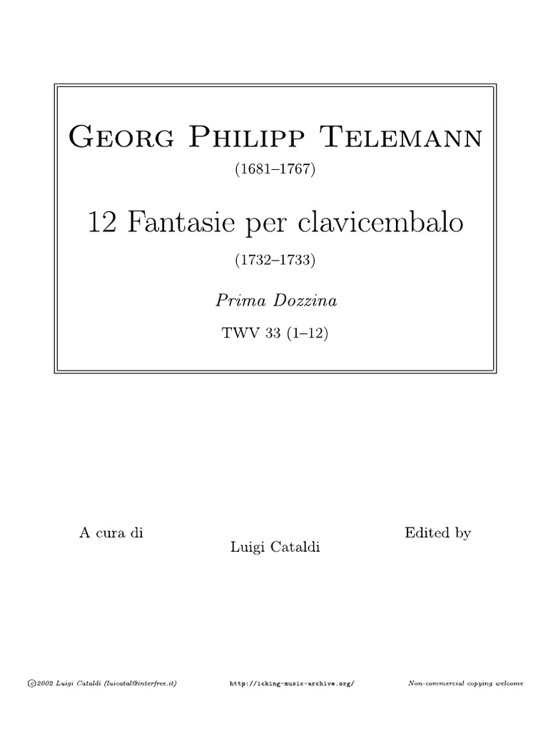 Telemann 12 Fantasie | PDF