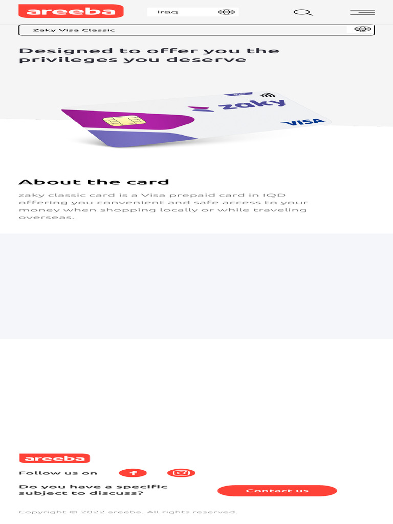 Areeba Zaky Visa Classic | PDF