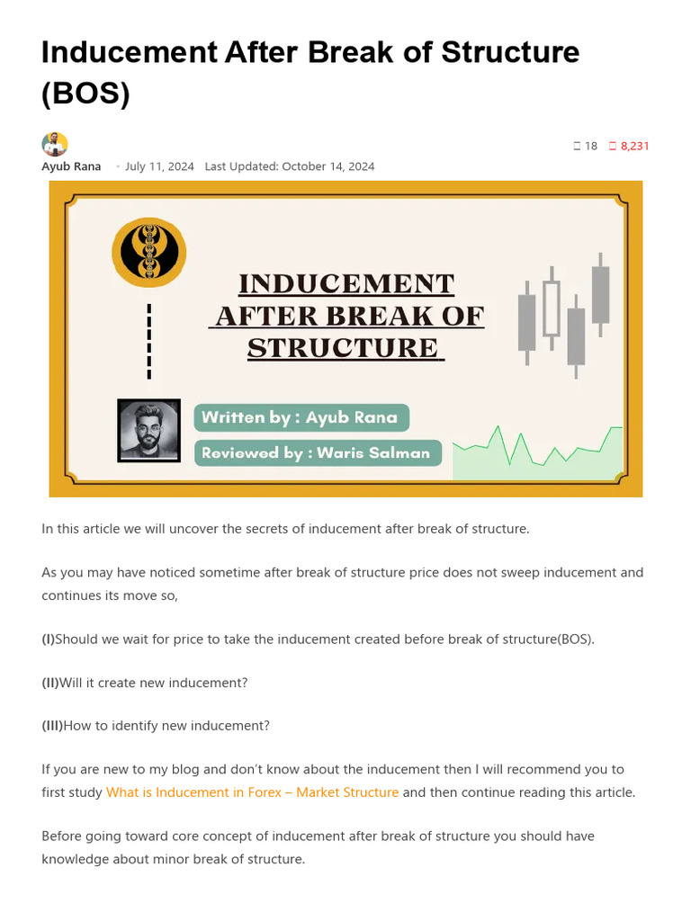 Inducement After Break of Structure | PDF | Market Trend | Market ...