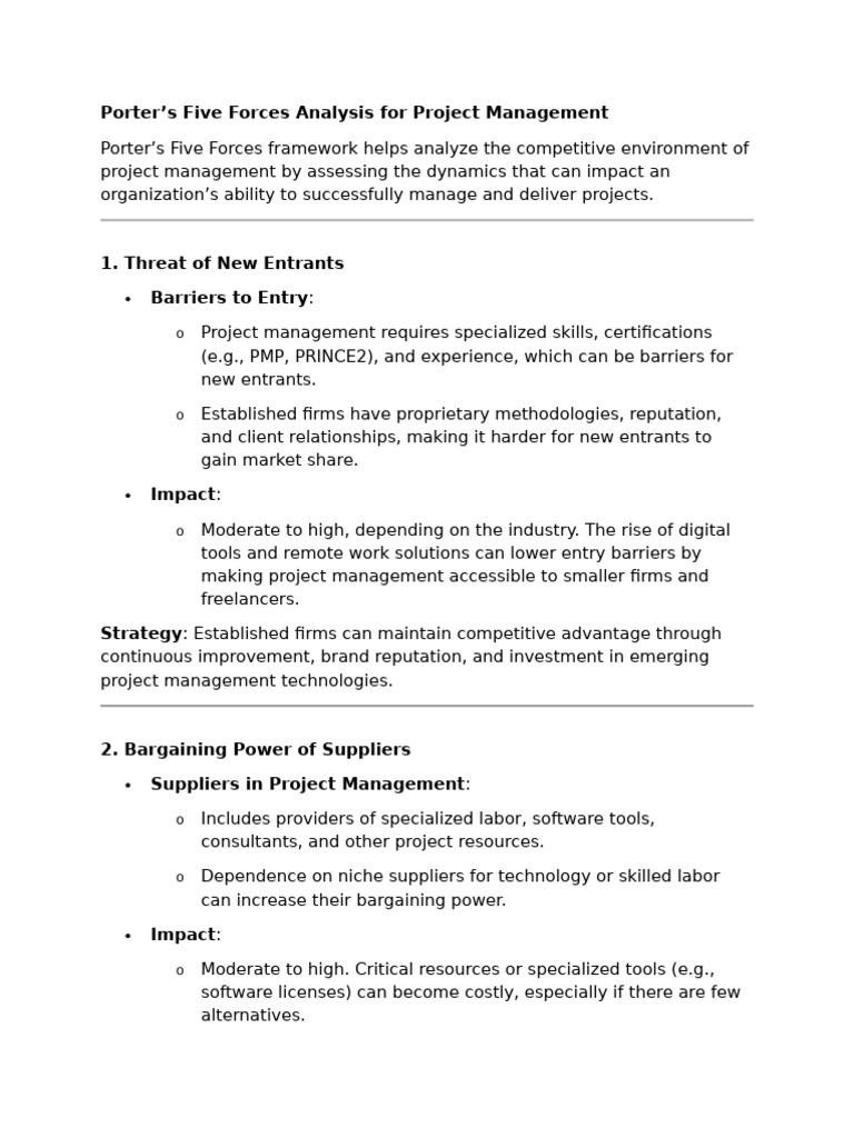 Porter 5 Forces in Project Management | PDF | Project Management | Business