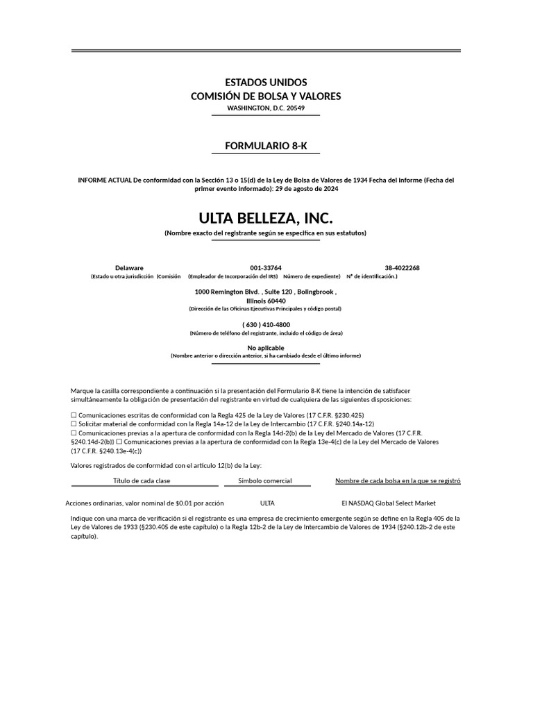 8k Ulta Beauty | PDF | Economias