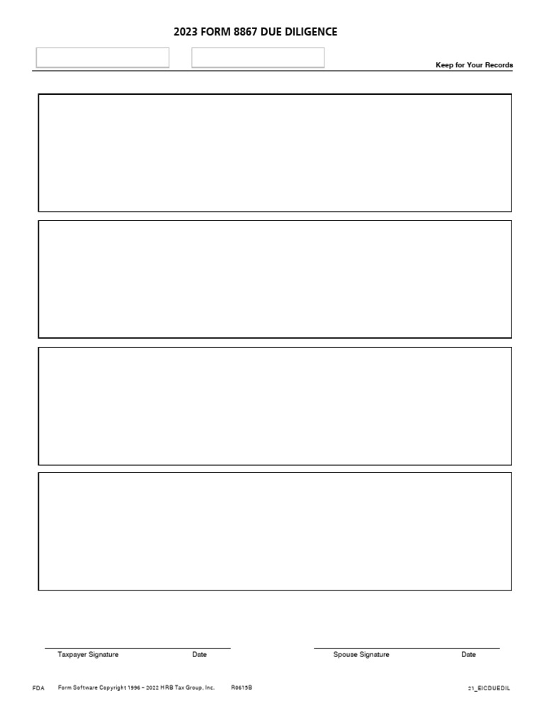 2023 Form 8867 Due Diligence Guide | PDF